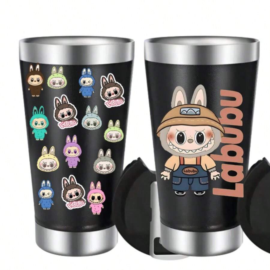 Labubu Thermal Cup 475 Ml Labubu With Lid And Personalized Bottle ...