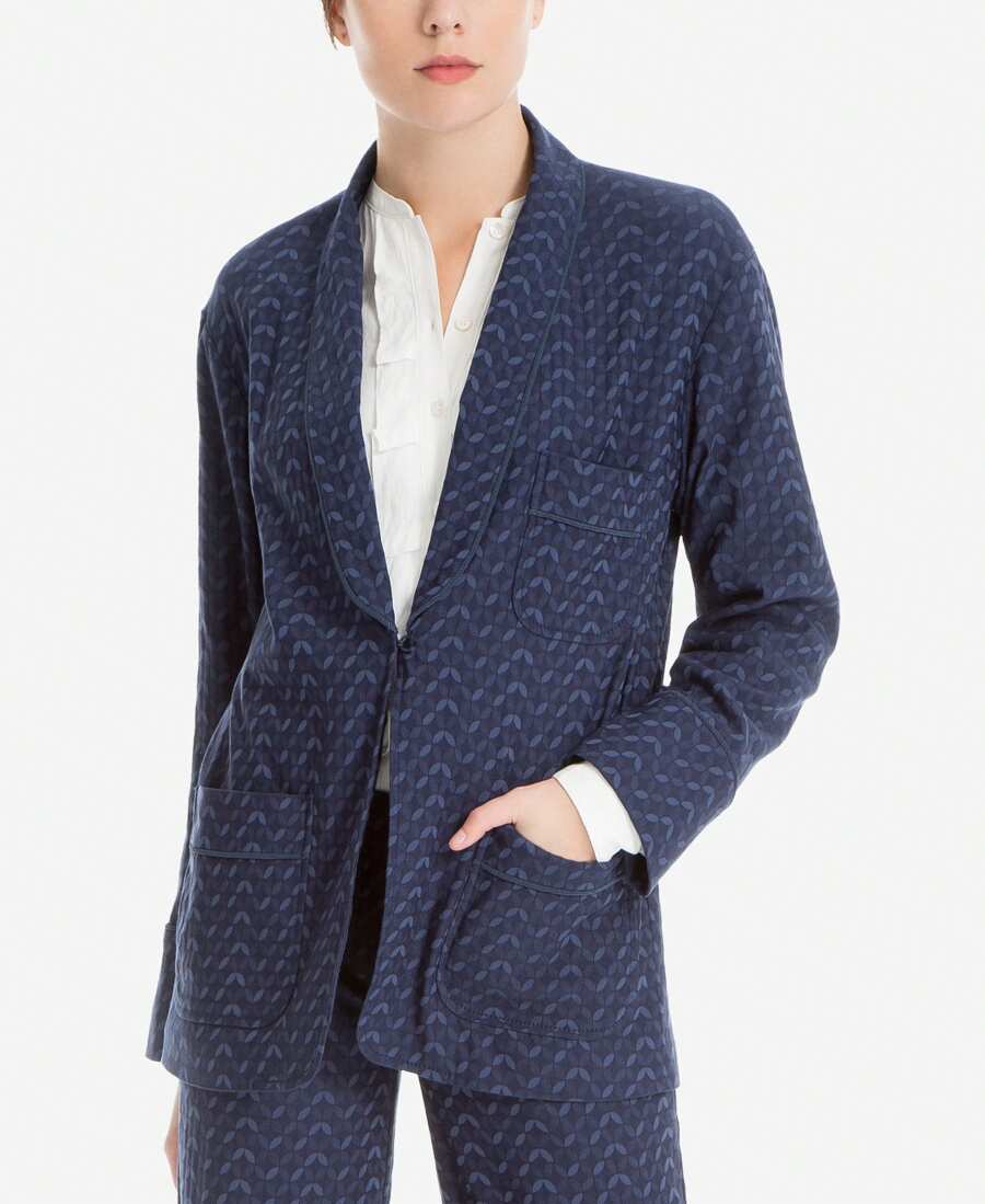 Max Studio London Shawl Collar Jacquard Blazer | SHEIN USA