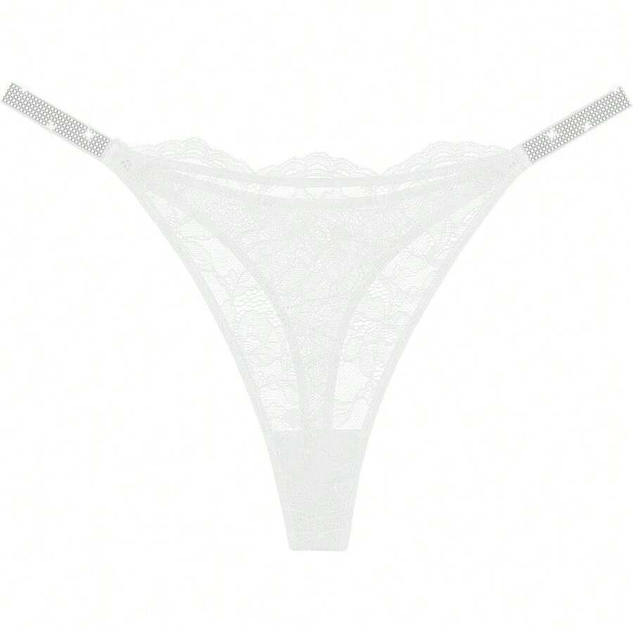 Sexy Thongs For Women Breathable Lace Underwear Rhinestones Strap G ...