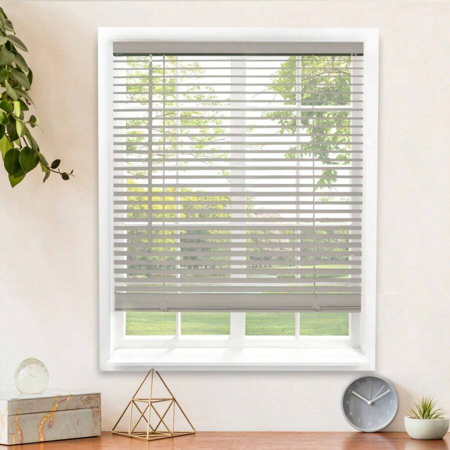 Cordless 1" Vinyl Mini Window Blinds Gloss Gray 24.25"W X 36"H | SHEIN USA