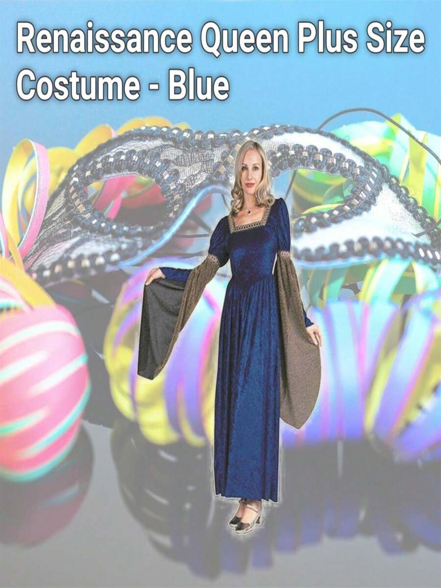 Renaissance Queen Plus Size Costume - Blue | SHEIN USA