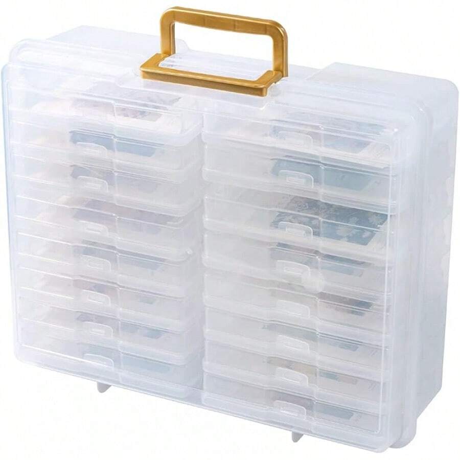 4" X 6" Photo Cases And Clear Craft Keeper With Handle - 16 Inner Cases ...