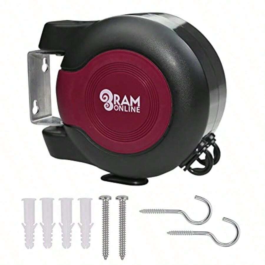 Ram 30 Metre Retractable Reel Clothes Lines Washing Line With Twin ...