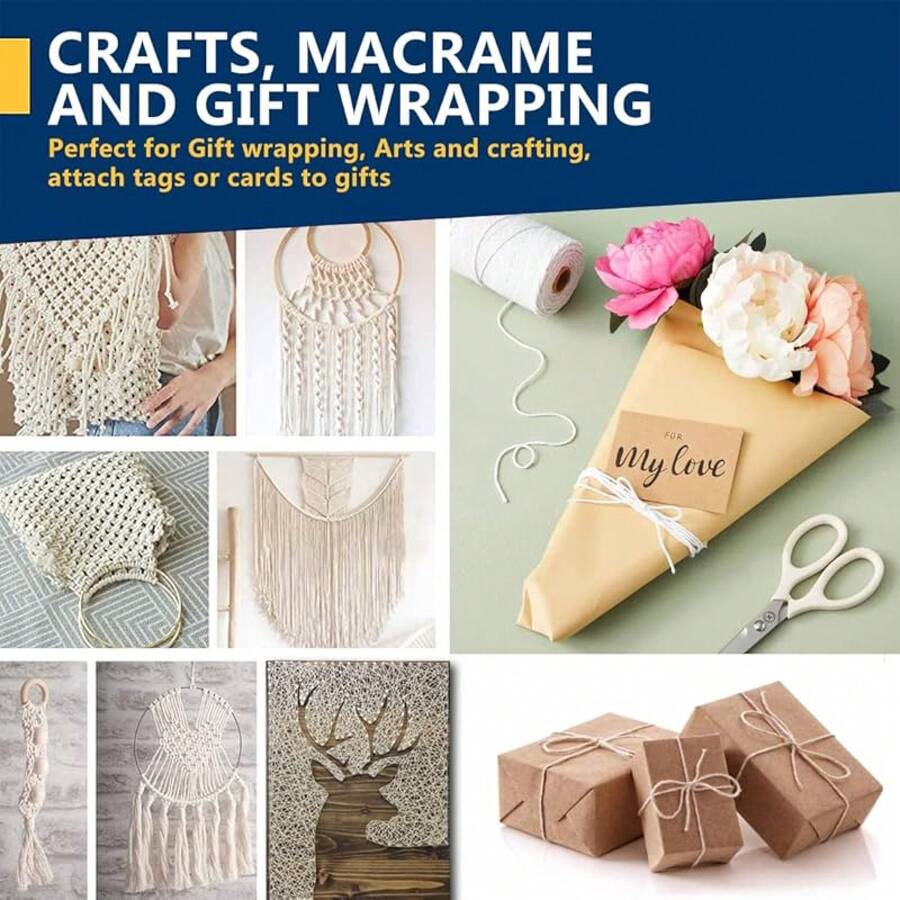 PerkHomy Cotton Butchers Twine String 500 Feet 2mm Twine Cooking Food ...