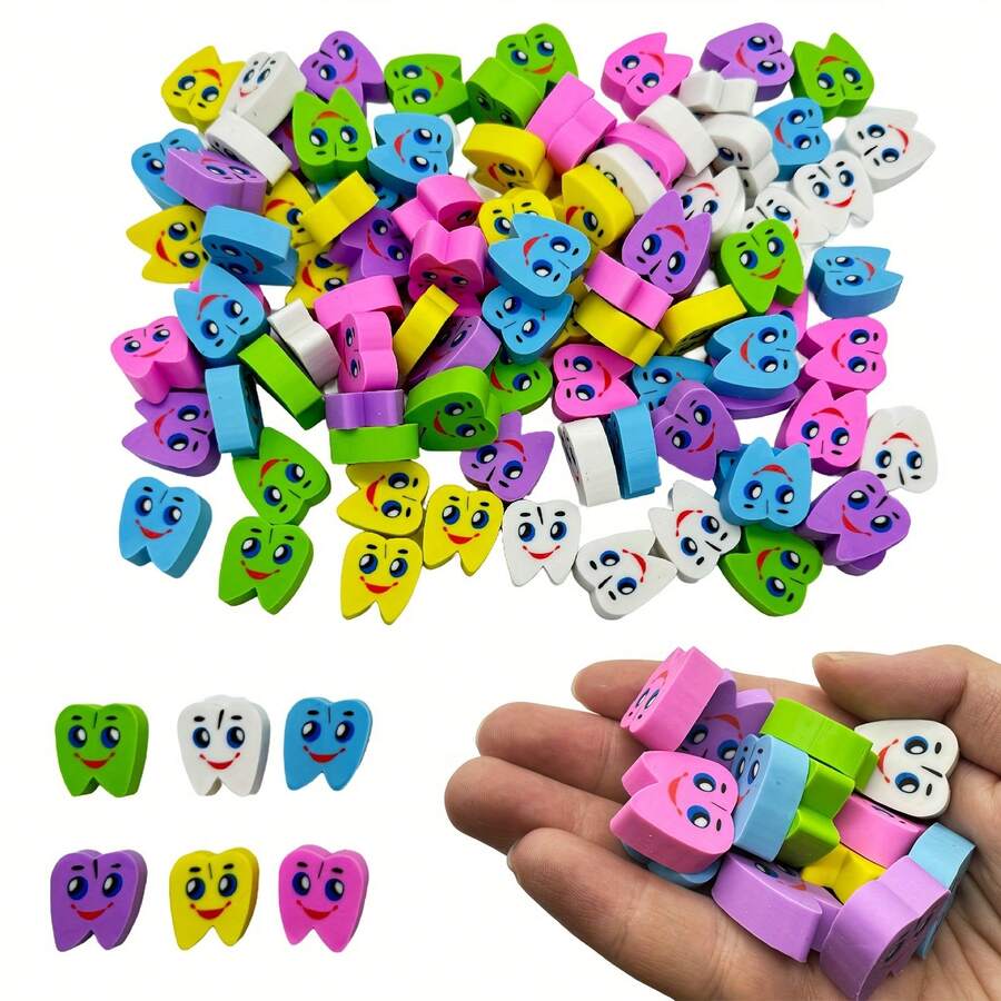 30 Pcs Assorted Cube Shaped Erasers - Soft Synthetic Rubber, Vibrant ...