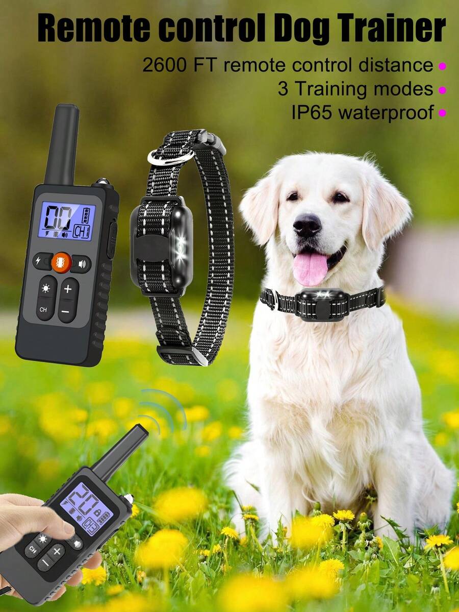 New 800 Yard Remote Dog Training Collar, Rechargeable & IP67 Waterproof ...