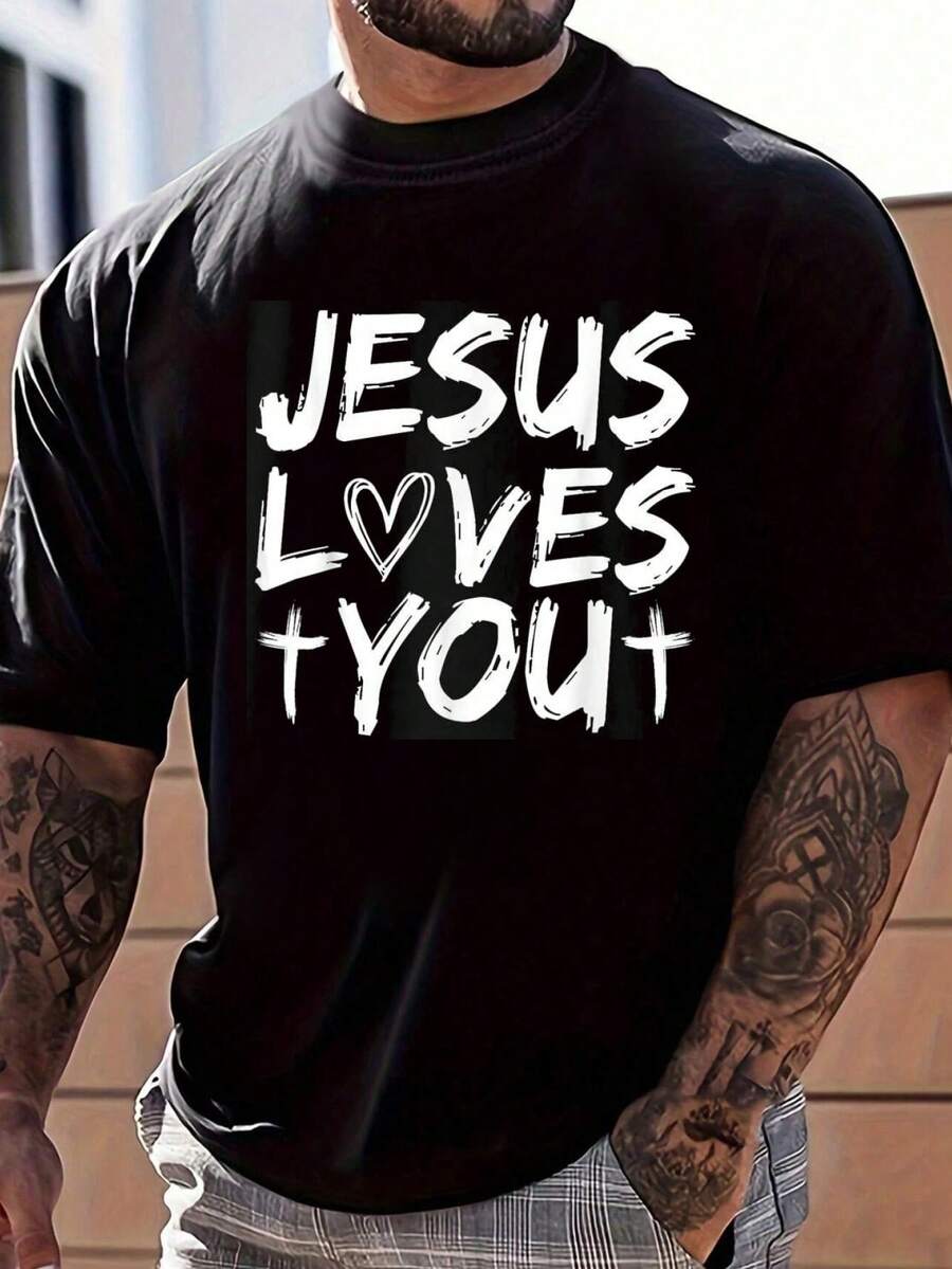 100% Cotton Jesus Loves You I Jesus T-Shirt Women's Men's Graphic Tee ...