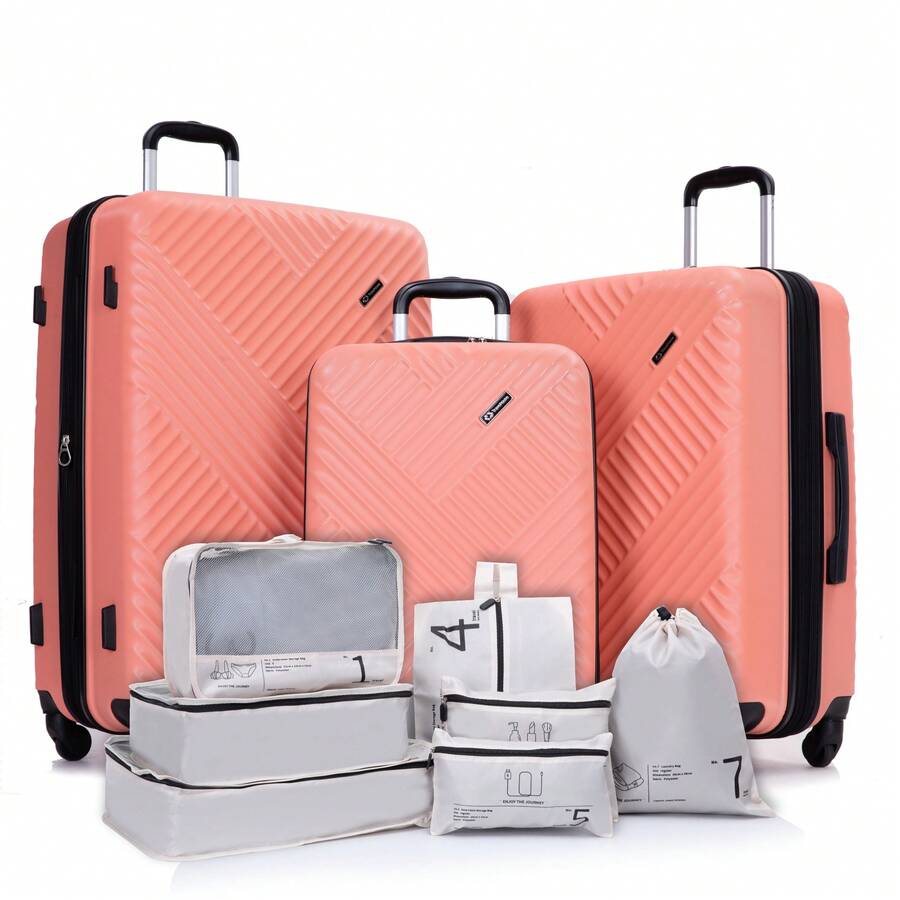 Travelhouse Luggage Sets 3 Piece Travel Suitcase Set With 7PCS ...