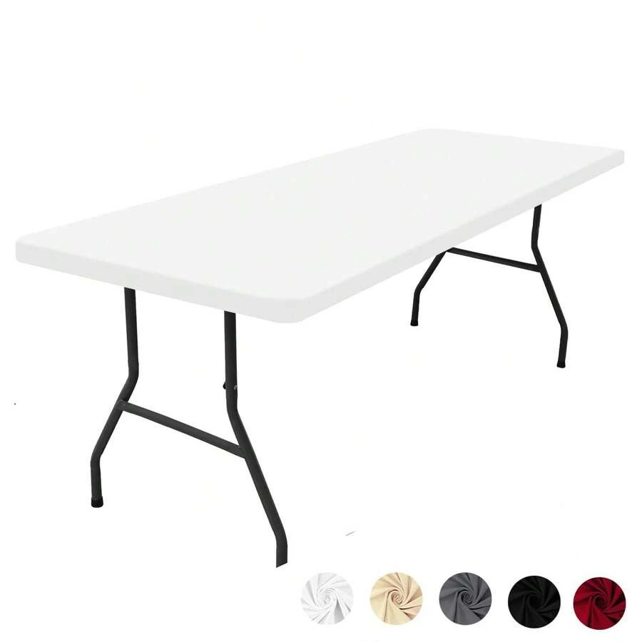 1 Pack Black Spandex Rectangular Tablecloth, Elastic Table Cover ...