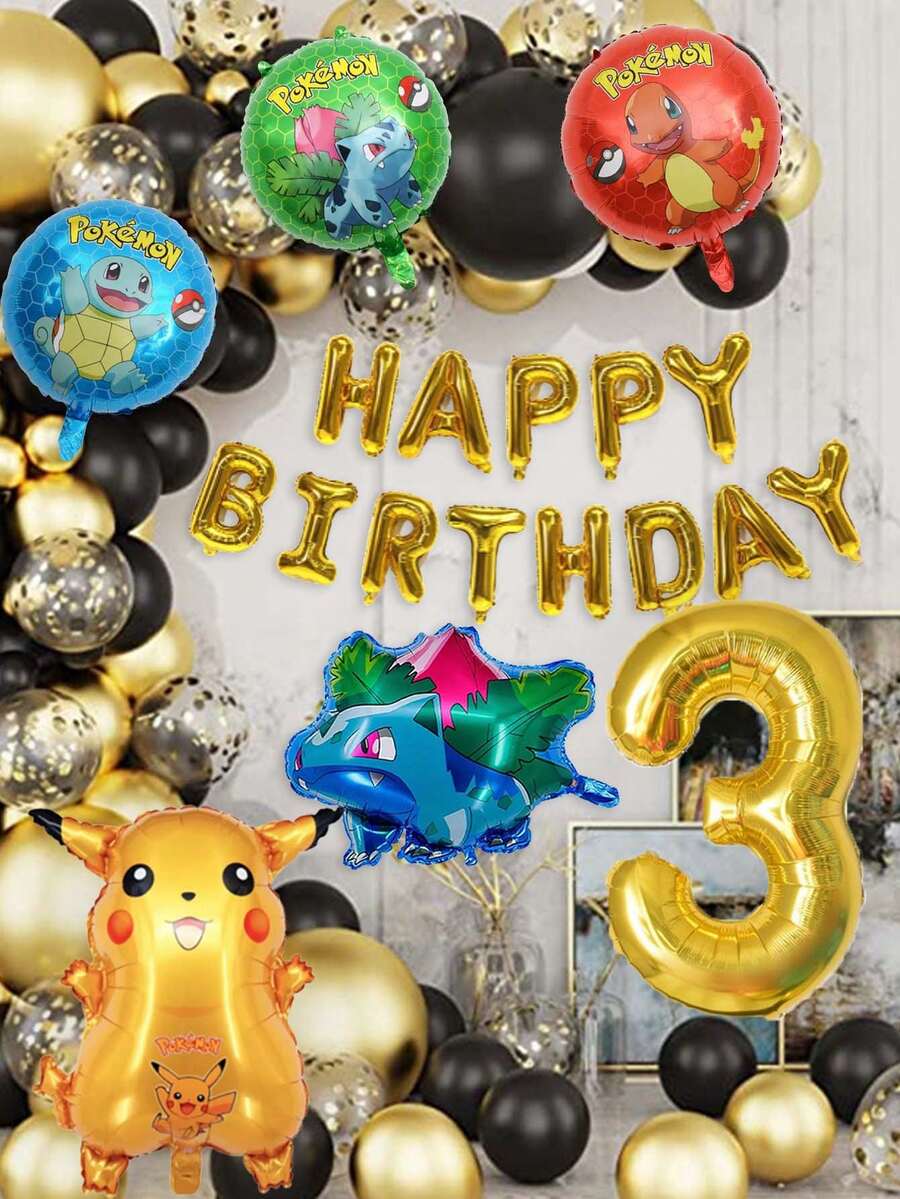 pokemon Pokemon-Themed Party Balloons, Pikachu Balloons, Little Fire ...