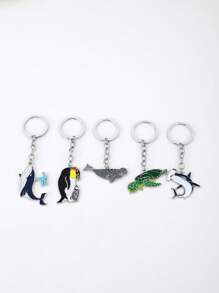1pc Cartoon Marine Life Keychain Enamel Shark Penguin Sea Turtle Key ...