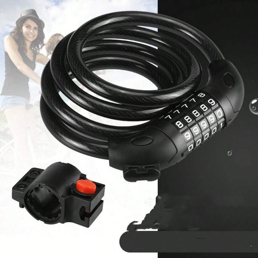 5 Digit Compact Bicycle Lock - Durable Steel Cable Lock, Lightweight ...