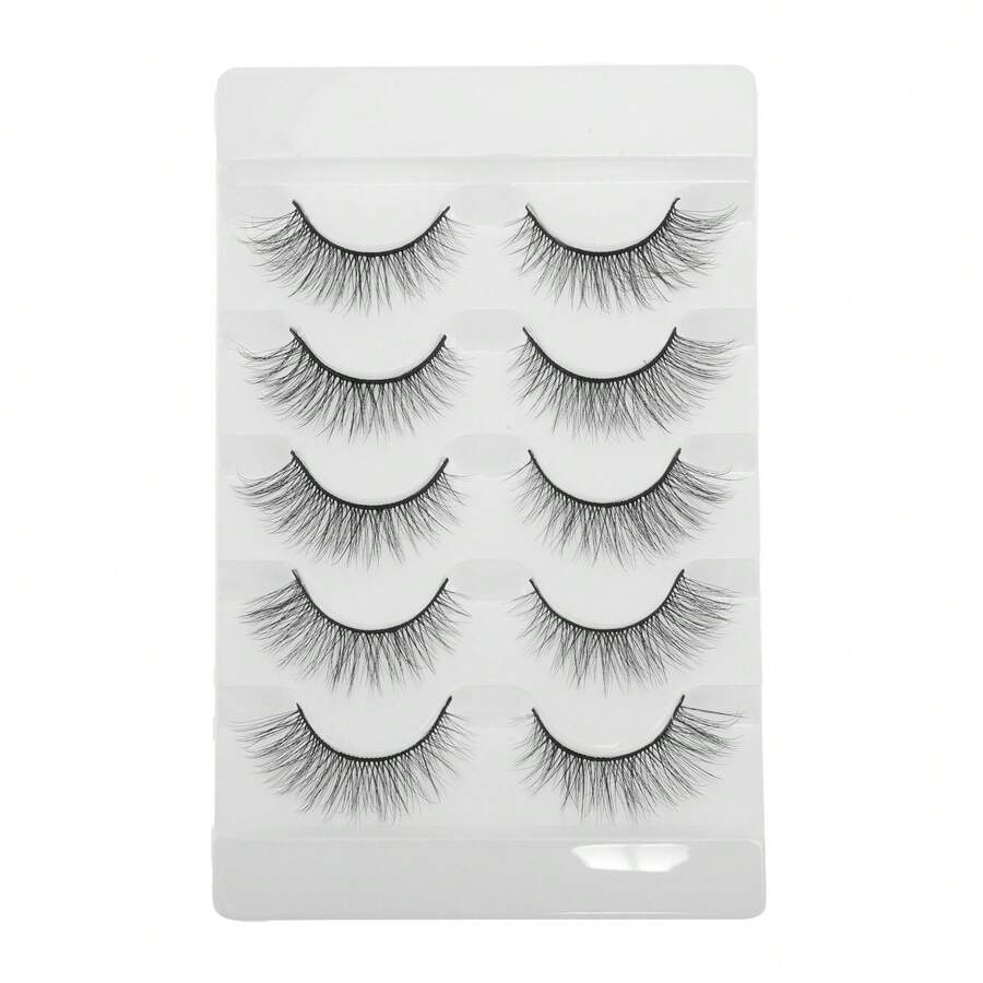 3D False Eyelashes For Everyday Use Black 5 Pairs | SHEIN USA