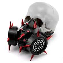 Red Metal Devil Claw Spike Cosplay Gas Mask Costume Steampunk ...