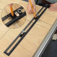 Woodworking 2 In 1 Drilling Positioning Scoring Ruler - Adjustable T ...