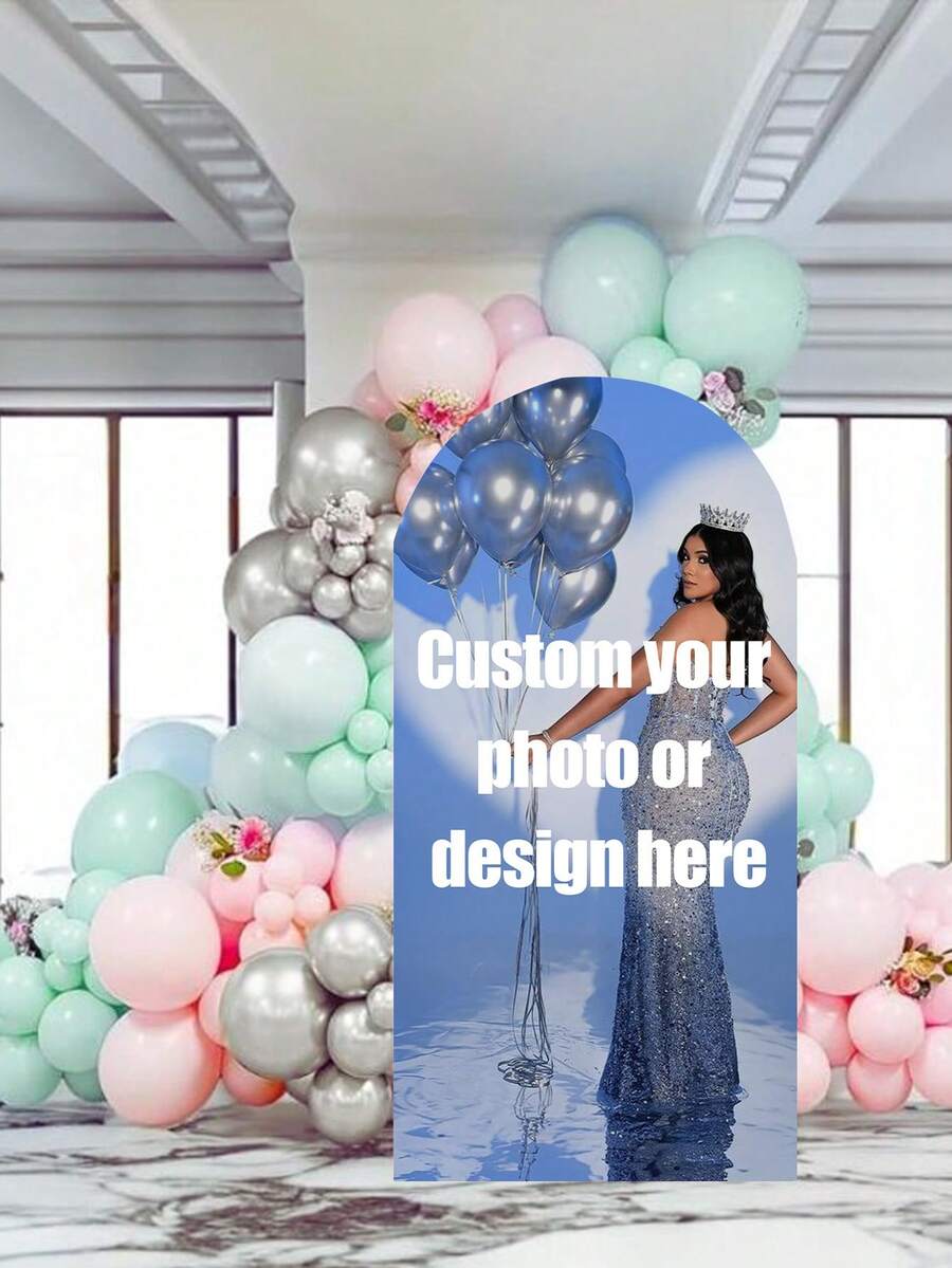 Personalized Spandex Arch Cover - Custom Arch Backdrop Cover Fit Round ...