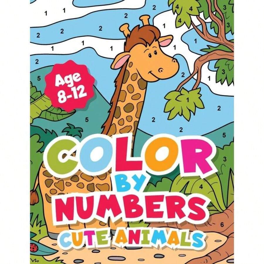 Color By Numbers Cute Animals For Kids 8-12 Years Old.:Adorable ...