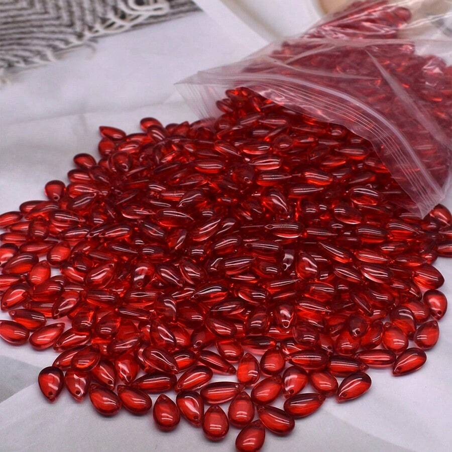 60pcs Glass Drop Shaped Beads For DIY Crafting, Retro Crystal Drops ...