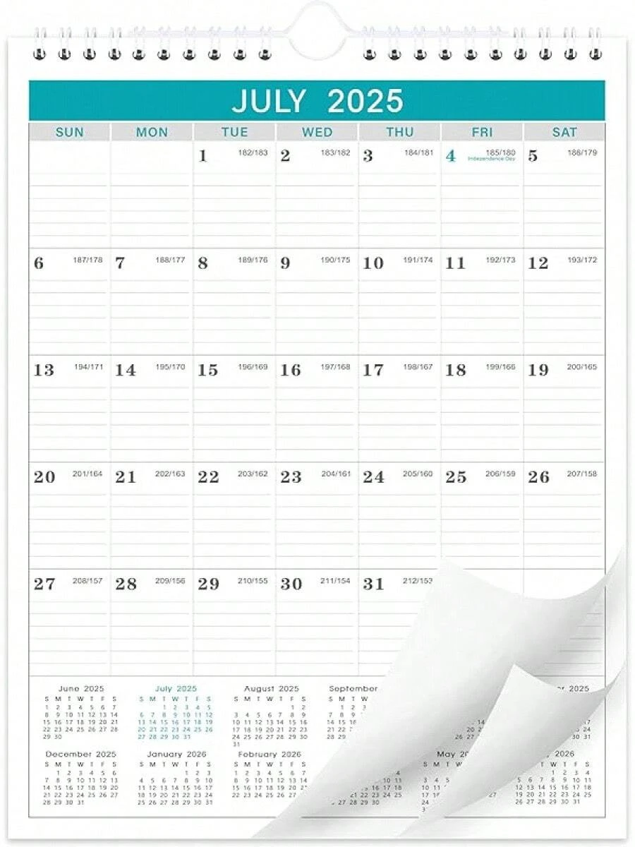 Calendar 2025-2026, 18 Months Wall Calendar From July 2025 To December ...