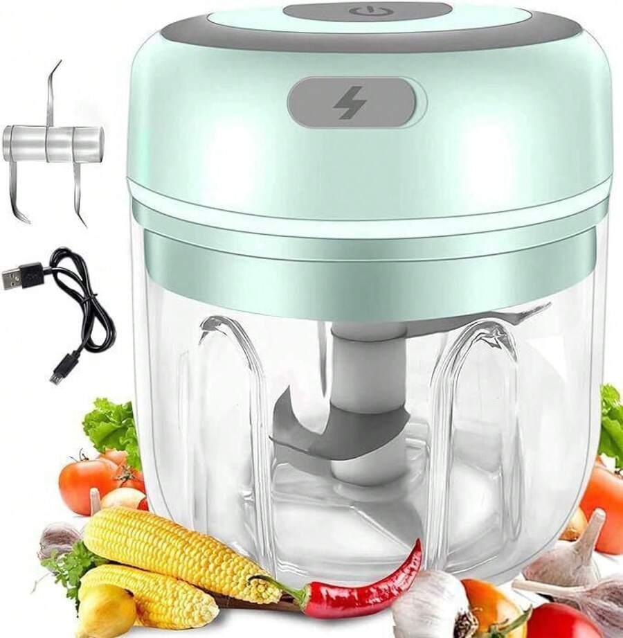 Electric Mini Garlic Mincer USB Vegetable Onion Chopper Portable Food ...