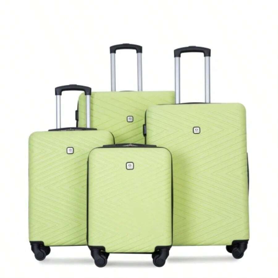 Travelhouse Luggage Set 4-Piece ABS Suitcase With Spinner Wheels,24 ...