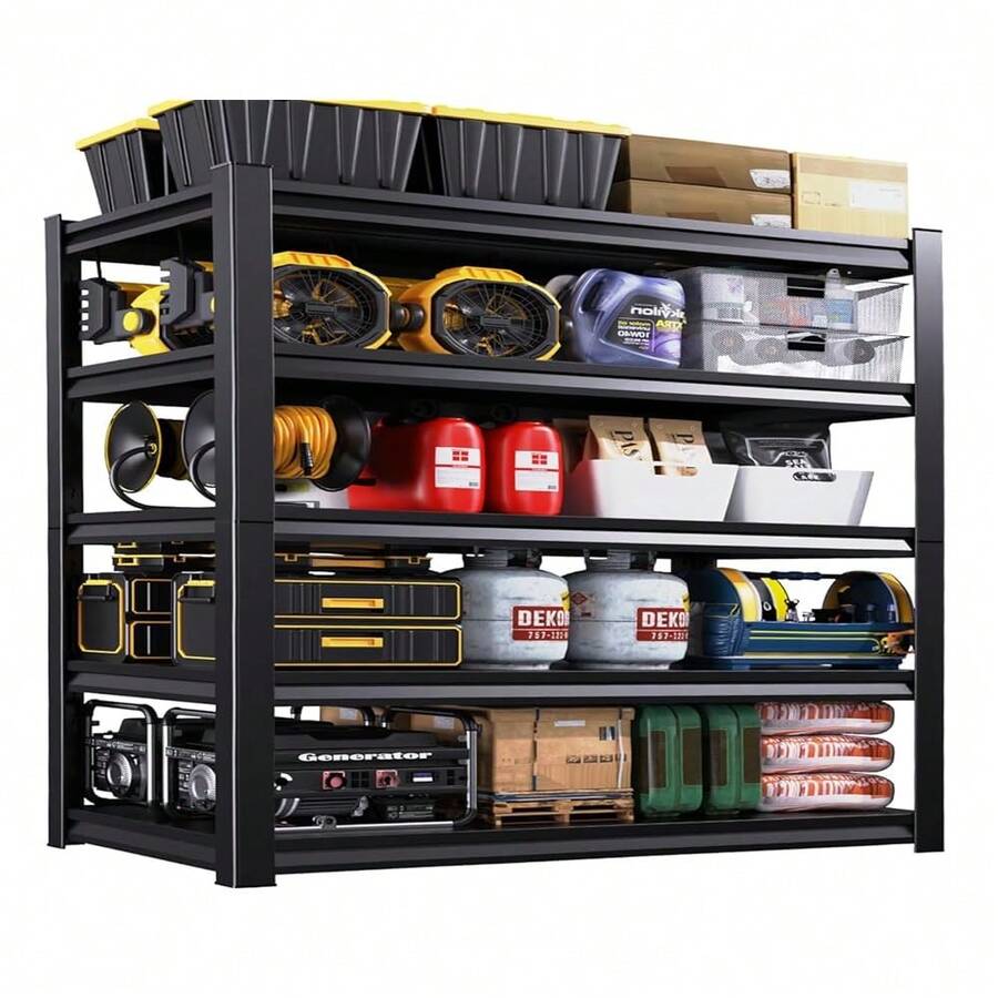 72''H Garage Shelving Heavy Duty 5-Tier Adjustable Storage Shelves Unit ...