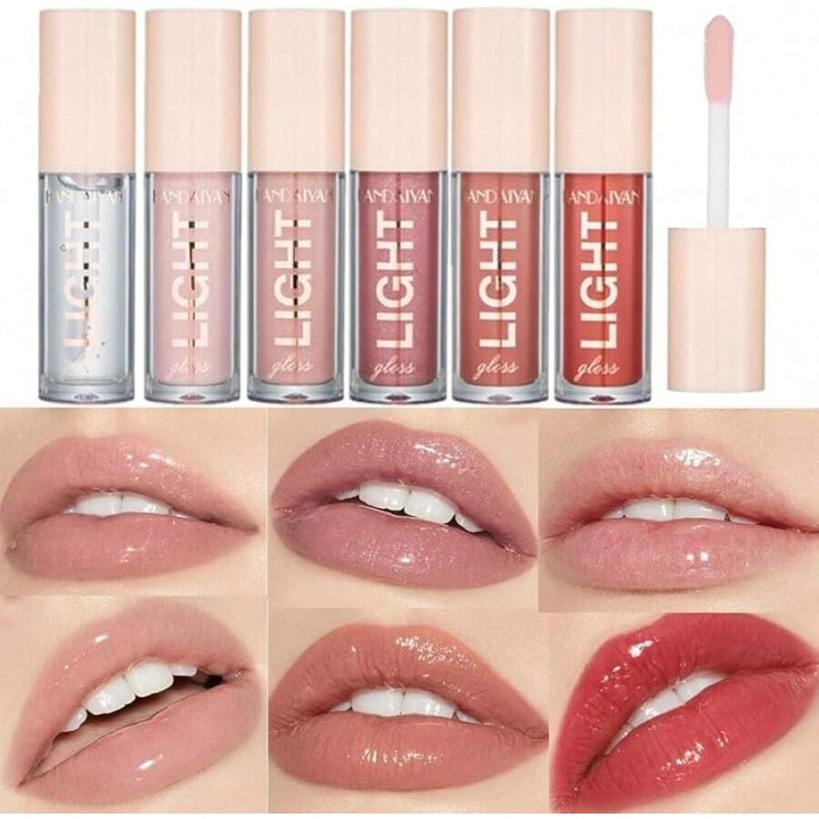 6PCs Lip Oil Light Lipgloss Set, Moisturizing Hydrating Lip Glow Oil ...