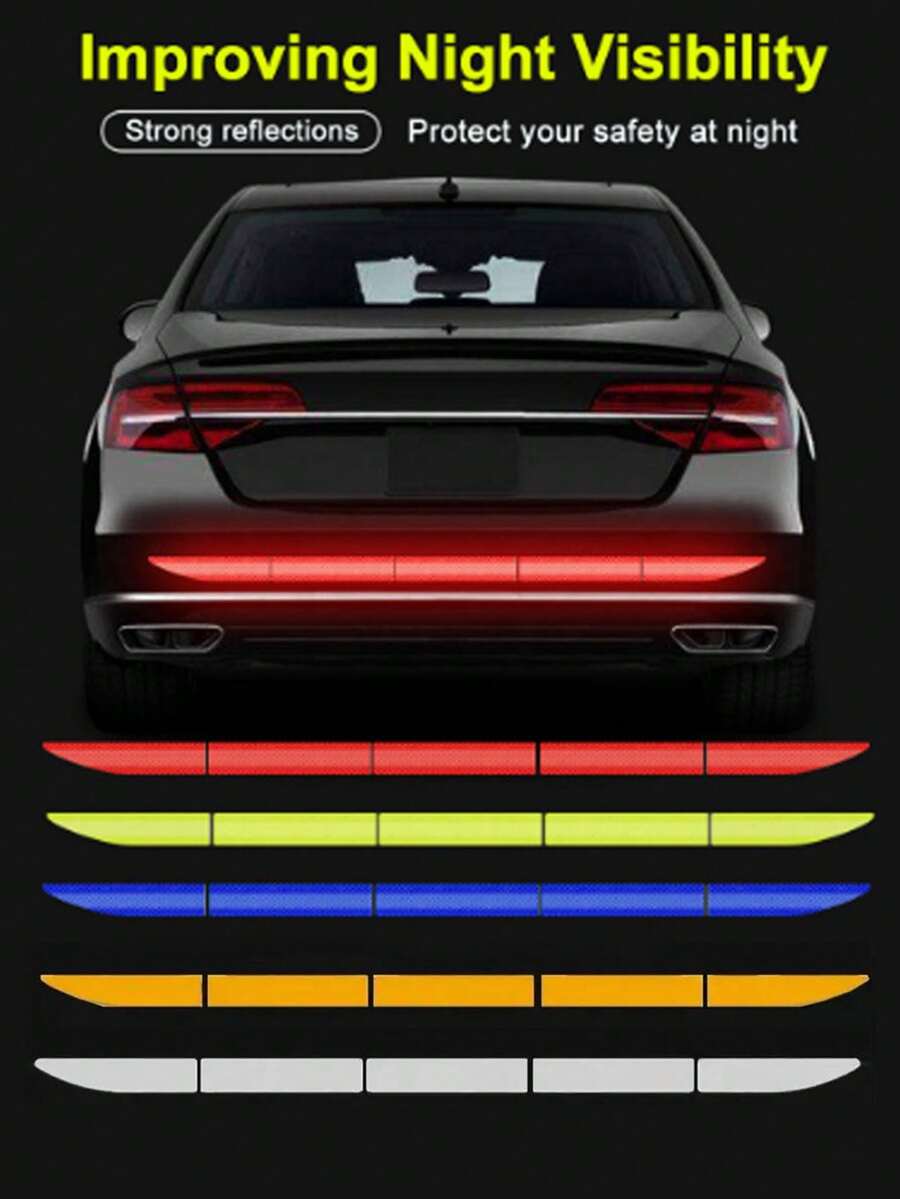 1pc Car Bumper Reflective Sticker, Night Driving Enhanced Reflective ...