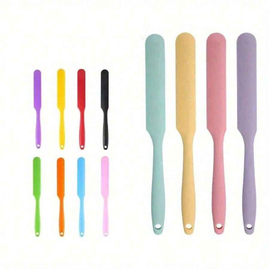 One Piece Easy-To-Wash Silicone Long Spatula Macaron Color Cream Smooth ...