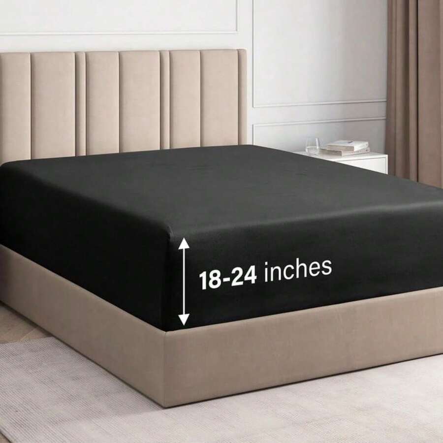 Extra Deep Pocket Fitted Sheet Only - Perfect Elastic Fit For 18"-24 ...