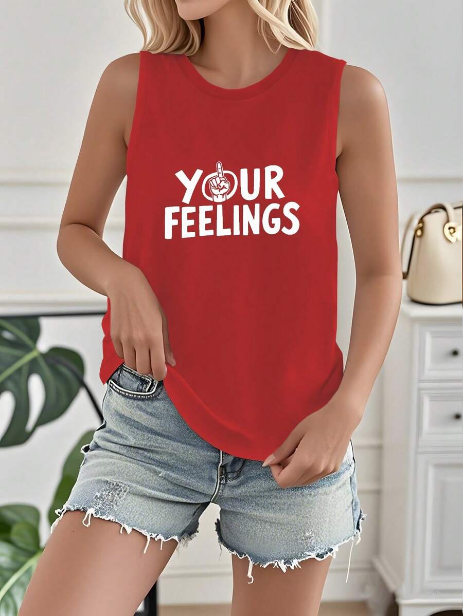 Gesture Your Feelings Middle Finger Women's Casual Vest | SHEIN USA
