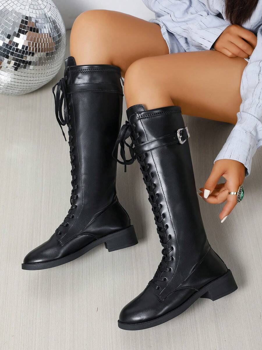 Botas de combate de plataforma negras punk edgy - Botas góticas punk ...