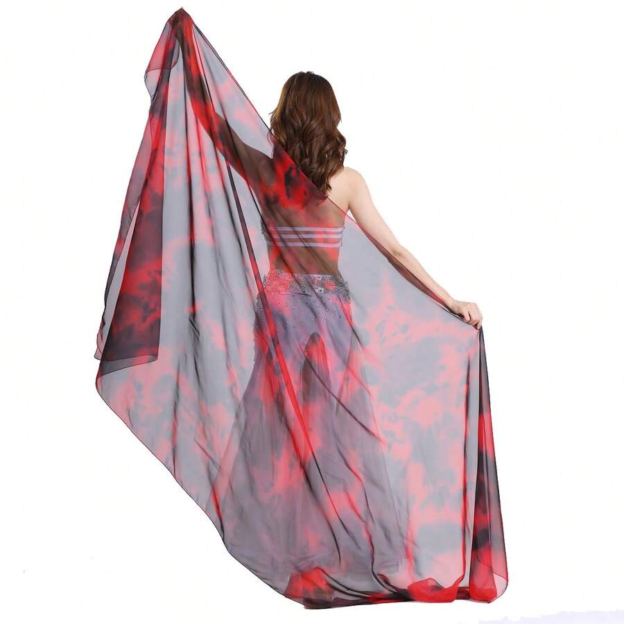 XChangeFun Belly Dance Scarf Veils Hand Scarf Hand Thrown Gradient Tie ...