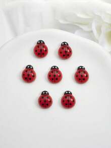 50 Pcs Resin Ladybug Flatback Rhinestone Decor - Multi-Color Insect ...