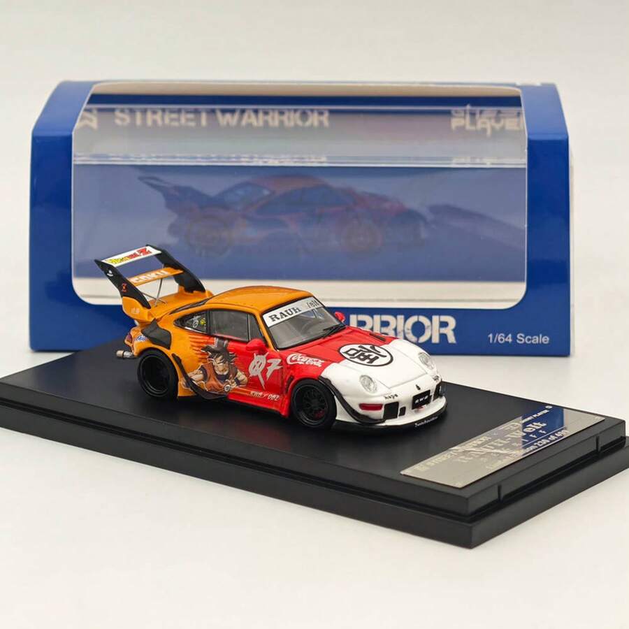 SW 1:64 RWB 993 911 Racing Sports Red Model Diecast Metal Car ...