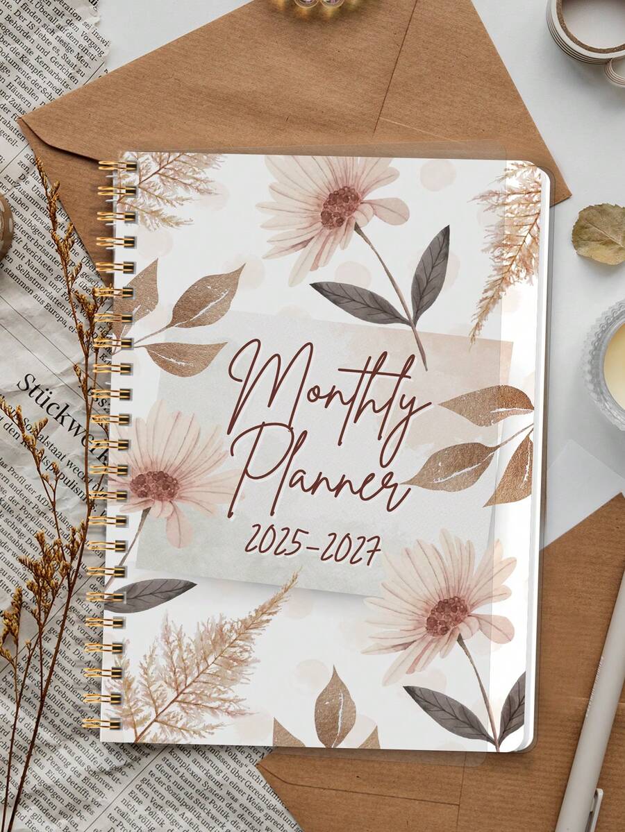 1pc 2025 Jul-2027 Jun Monthly Planner Academic Year Notebook For Women ...