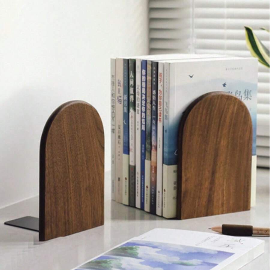 1pc Wooden Desktop Book Stand Holder Organizer, Adjustable & Foldable ...