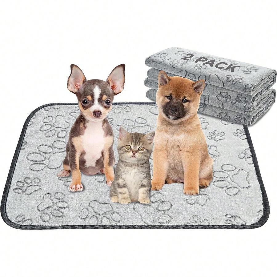Washable Puppy Pads 2-Pack - Reusable Waterproof Training Mat For ...