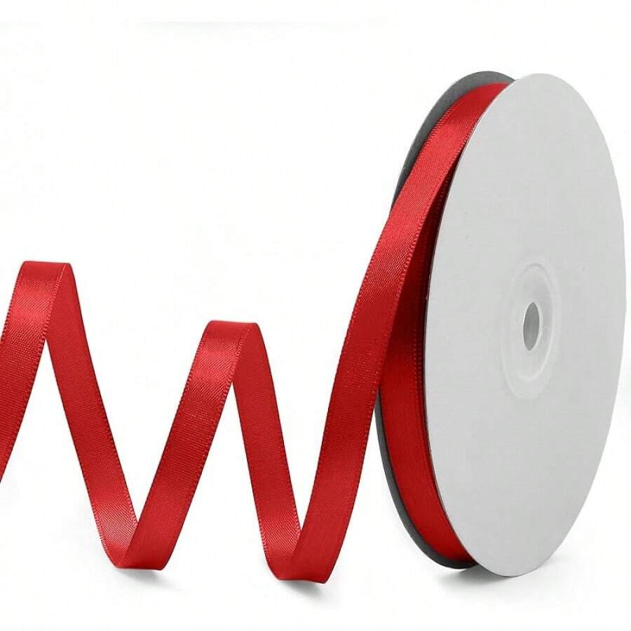 3/8 Inch Satin Ribbon, 50 Yards Red Satin Ribbon, Fabric Ribbon ...