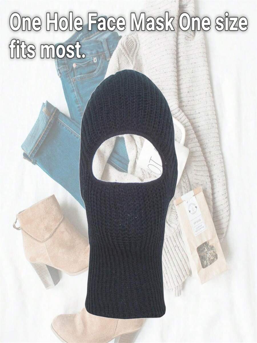 Acrylic 1 Hole Face Mask - Black | SHEIN USA