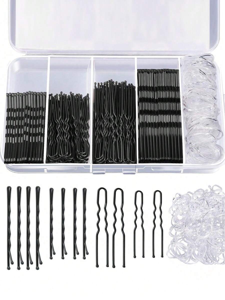 300pcs Basic Hairstyle Accessories Set, U-Shaped Clips & Straight Clips ...