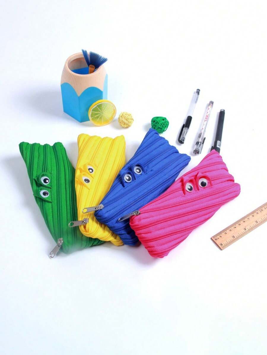 1pc Creative & Quirky Monster Style Zipper Pencil Case, Unique Student ...