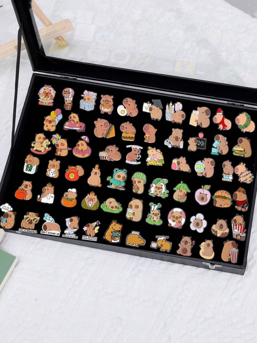 10-50Pcs Cute Capybara Enamel Pins Creative Cartoon Animal Brooch Lapel ...