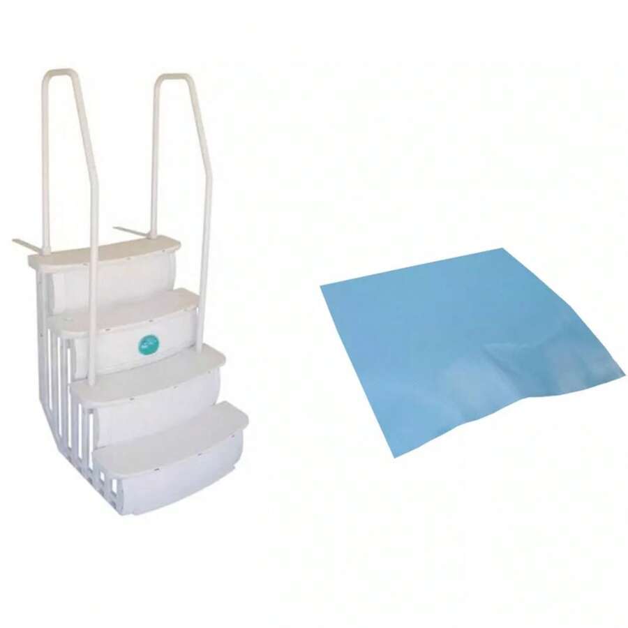 TMain Access IStep Above Ground Swimming Pool Deck Entry Steps Ladder W ...