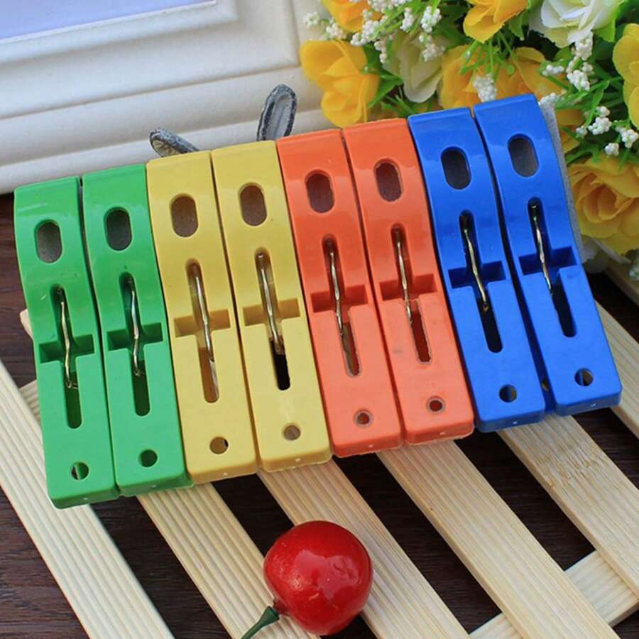 8pcs Oversized Windproof Plastic Clothes Clips, Strong Spring Clamp ...