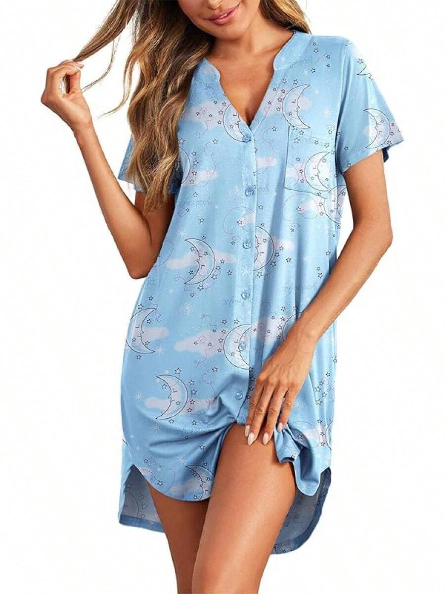 Women Button Down Nightgown | SHEIN USA