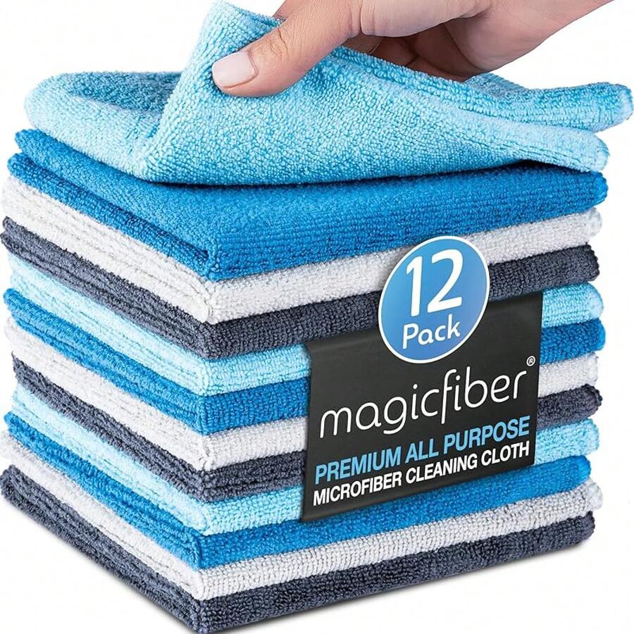MagicFiber Microfiber Cleaning Cloth - 12 Pack, Large 13 X13" Highly ...