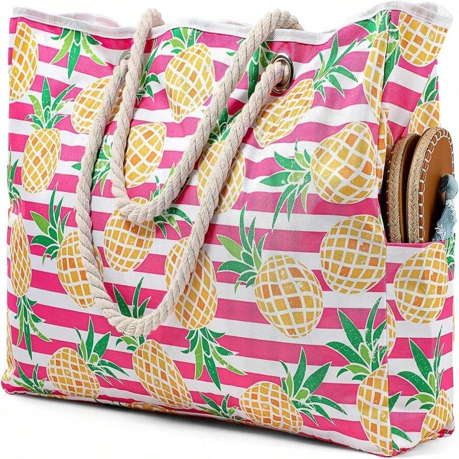 Beach Bags For Women - Large Beach Bags With Zipper Waterproof ...