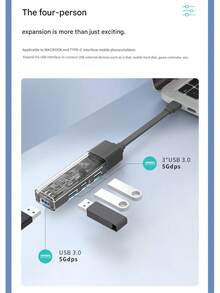 Dock di espansione trasparente, conversione USB di tipo C, hub di ...