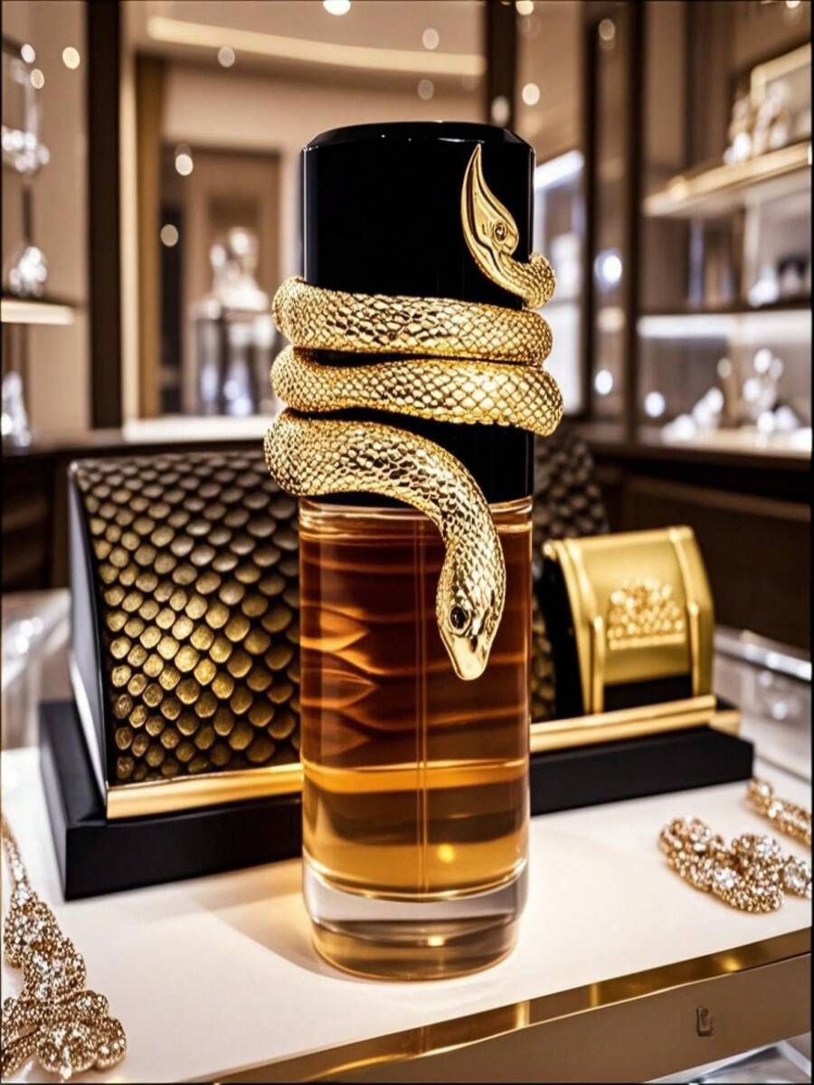 Golden Snake-Shaped Perfume, With Spicy And Fresh Top Notes Of Pepper ...